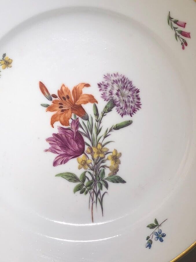 Le Nove Porcelain Floral Dinner Plate 1752 Red Star Mark – Precious ...